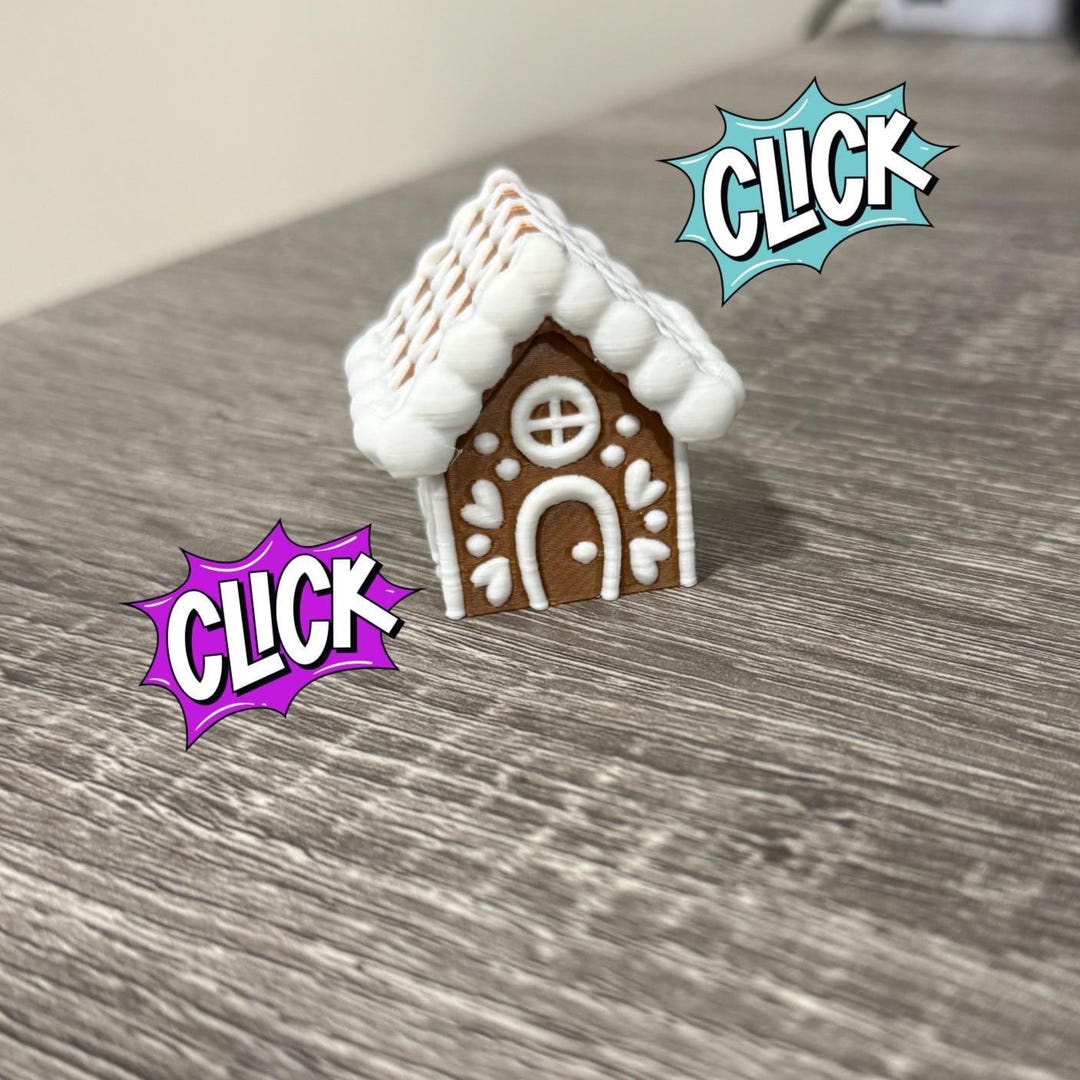 Gingerbread House Fidget Clicker 3D Printed, Christmas Fidget Toy ...