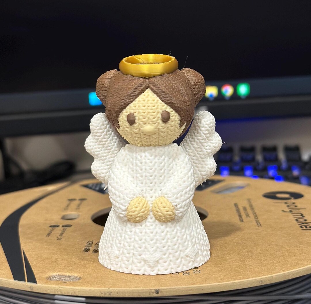 Angel Figure: 3D Printed Knitted Texture, Sympathy, Holiday Home Decor ...