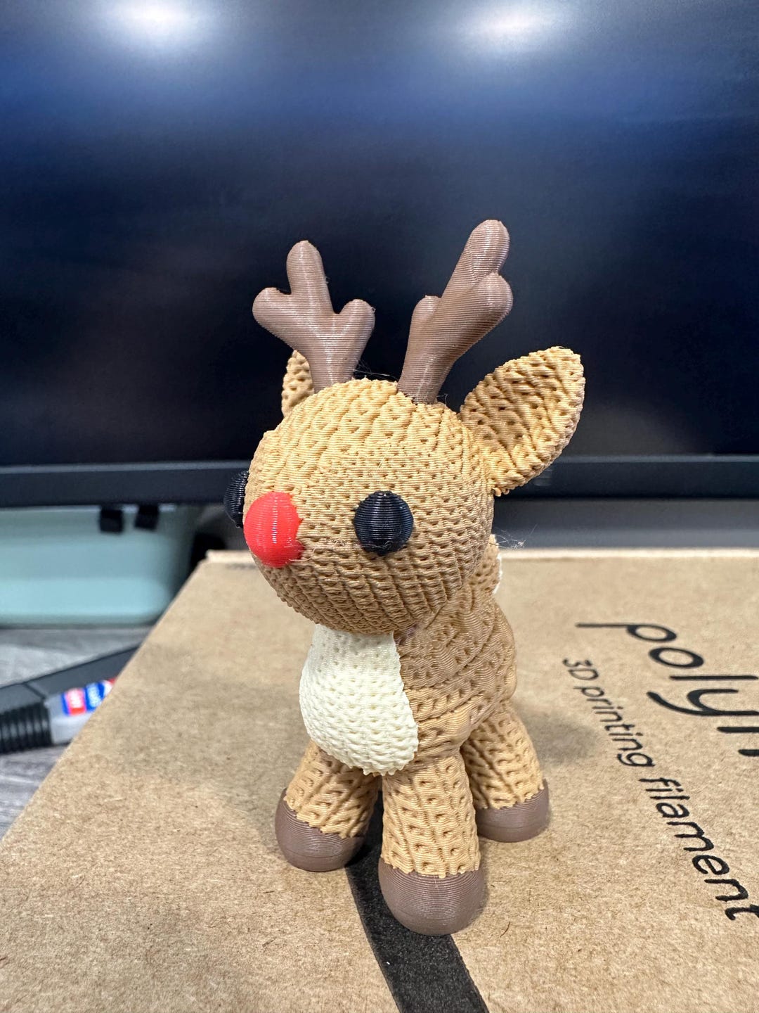 Rudolph the Red-nosed Reindeer 3D Printed Knitted Texutre- Unique ...
