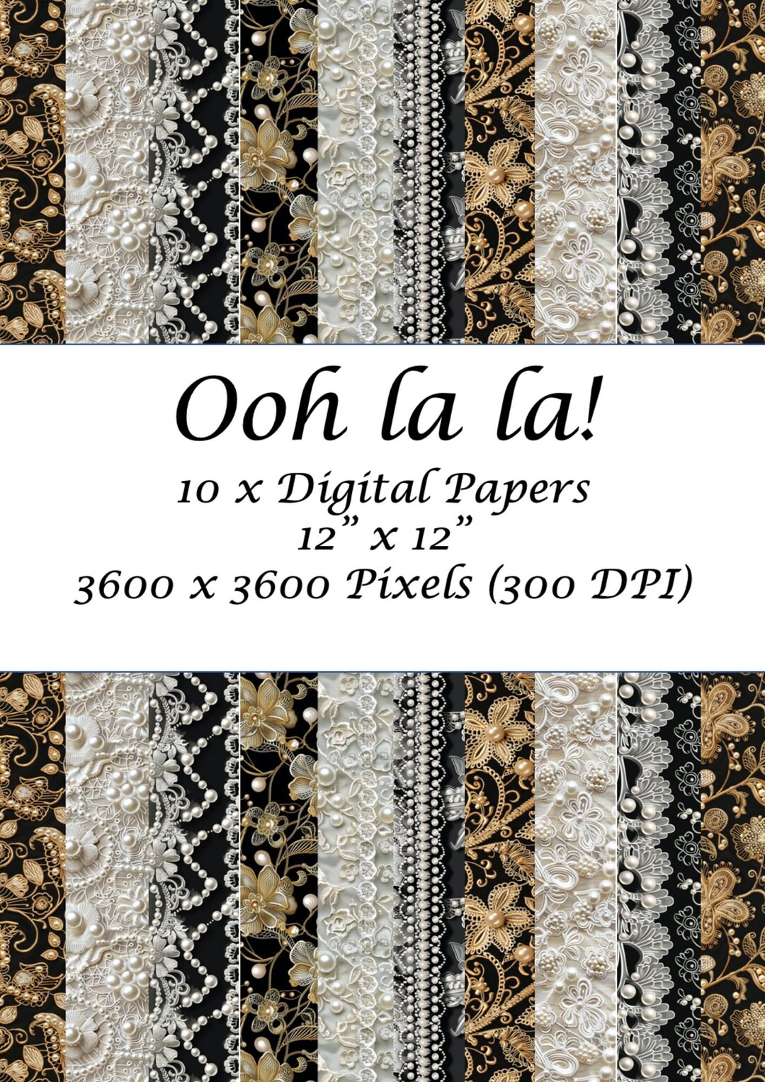 10 X Lace Inspired, Intricate, Feminine, High Quality JPG Format, 12” X ...