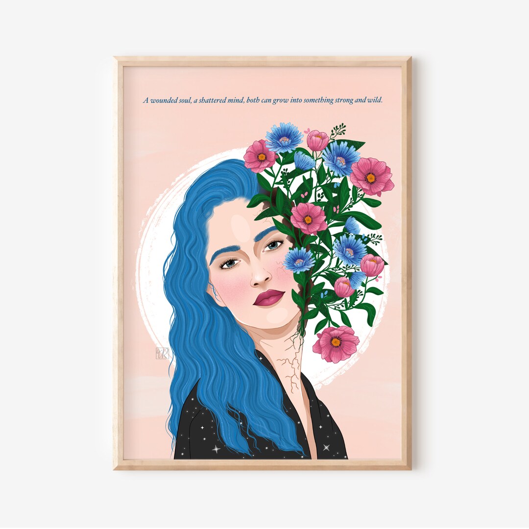 Strong and Wild Affirmation Poster Digital Illustration - Etsy