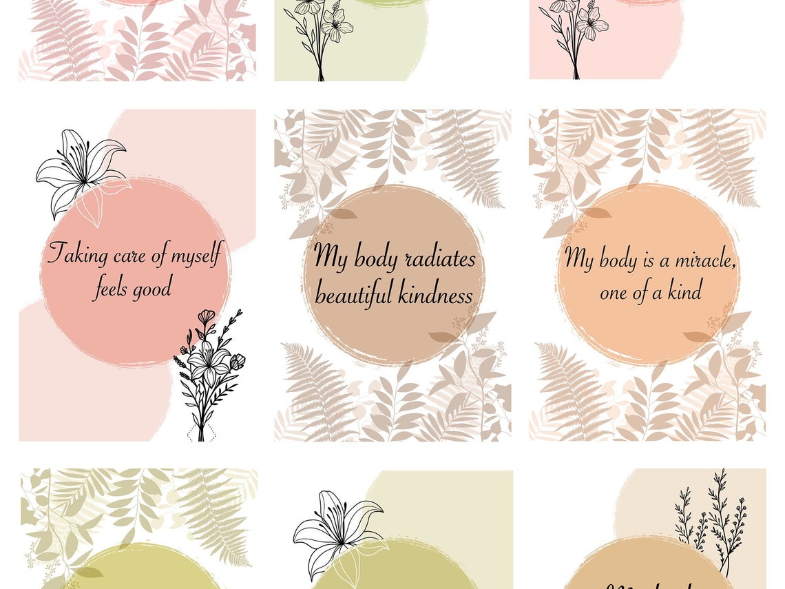 Printable Body Positive Affirmation Card Deck Affirmations - Etsy