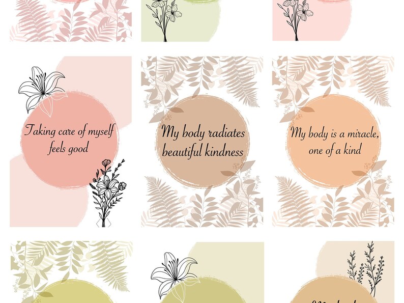 Printable Body Positive Affirmation Card Deck, Affirmations for Self ...