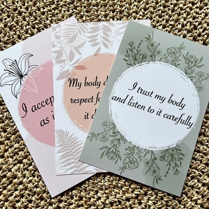 Printable Body Positive Affirmation Card Deck, Affirmations for Self ...