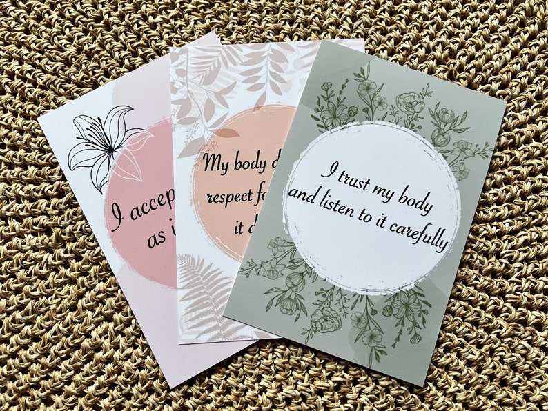Printable Body Positive Affirmation Card Deck Affirmations Etsy