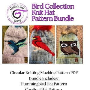 Bird Bundle Circular Knitting Machine Patterns Includes Cardinal Owl ...