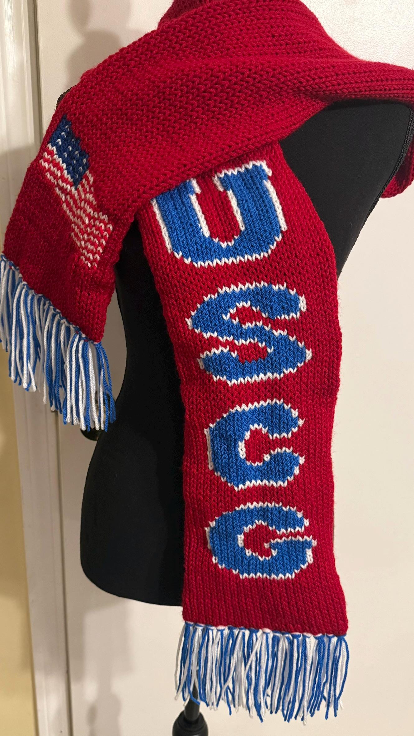 Double Knit Scarf With Army, Navy, USAF, USCG or USMC & American Flag ...