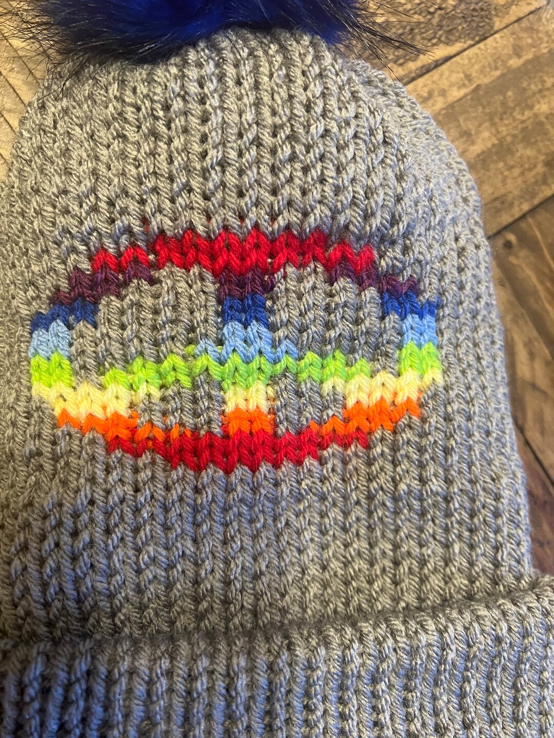 Rainbow Peace Sign Knit Hat Pattern for Circular Knitting Machine ...