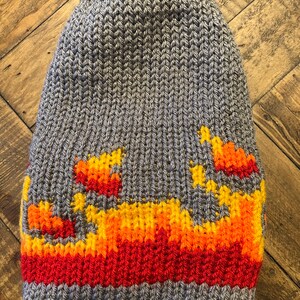 Flame-inspired Double Knit Beanie Pattern for Addi 46 Pin or Sentro 48 ...