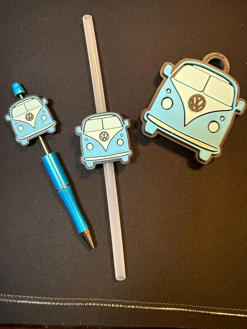 Groovy Bus Straw Topper Bundle | Retro Camper Drink Charm (digital STL ...