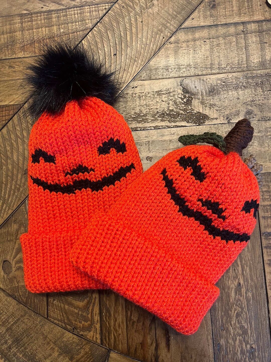 Pumpkin Beanie Hat Pattern - Circular Knitting Machine Pattern, Digital ...