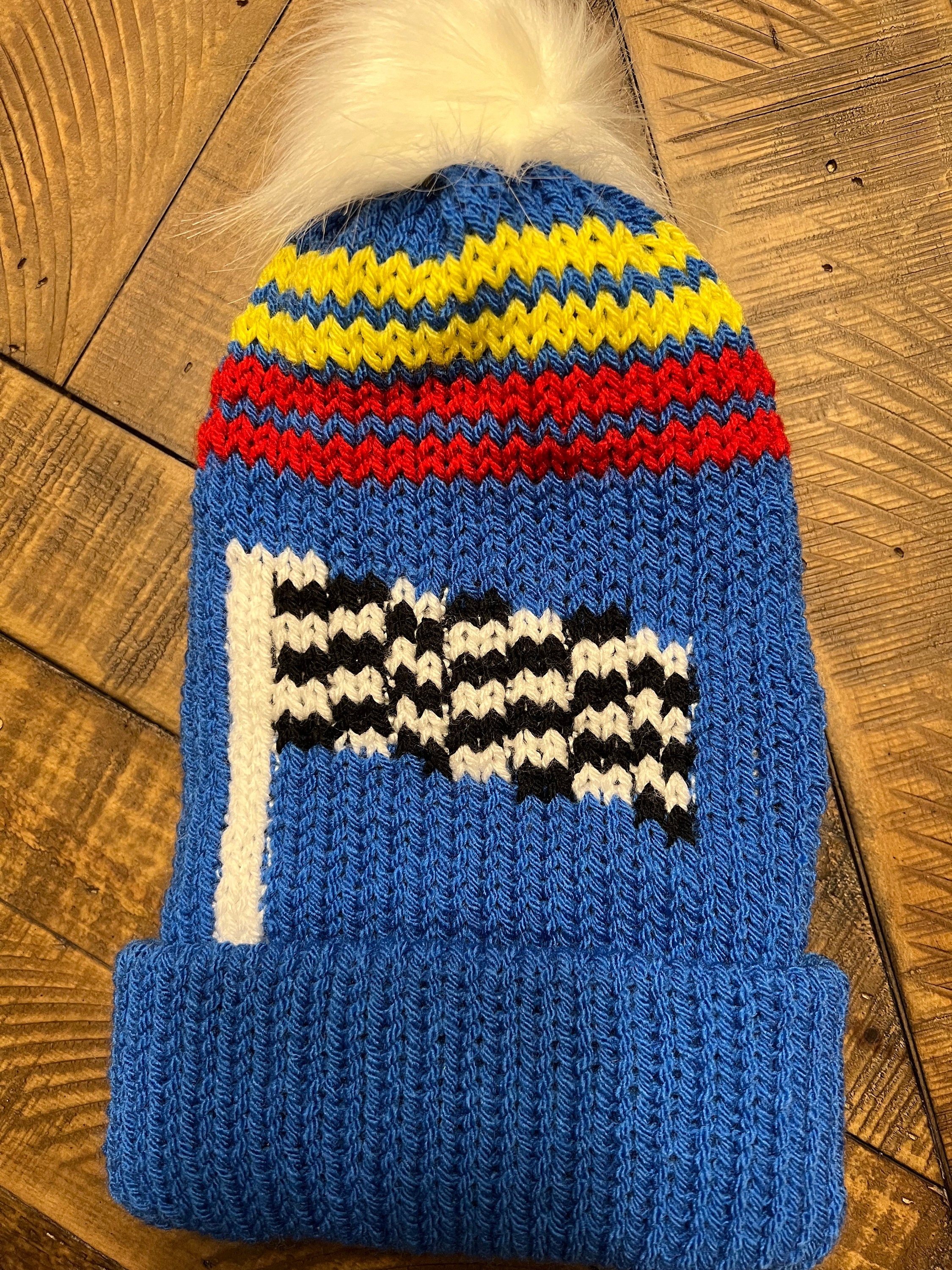 Checkered Flag Double Knit Hat Pattern: Circular Knitting Machine Addi ...