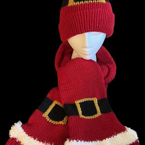 Santa Buckle Hat & Scarf Set Pattern, Digital Pattern, Knitting Machine ...