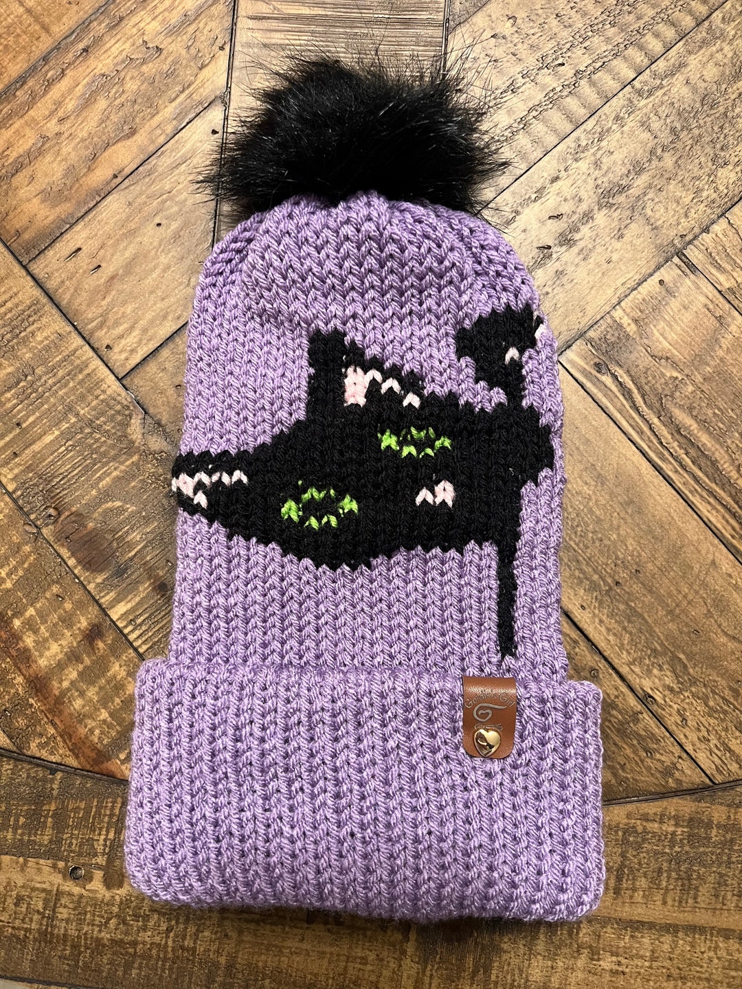 Peeking Black Cat Circular Knitting Machine Hat Pattern - Instant ...