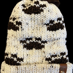 Playful Dog Paw Print Knit Hat Pattern for Circular Knitting Machine ...