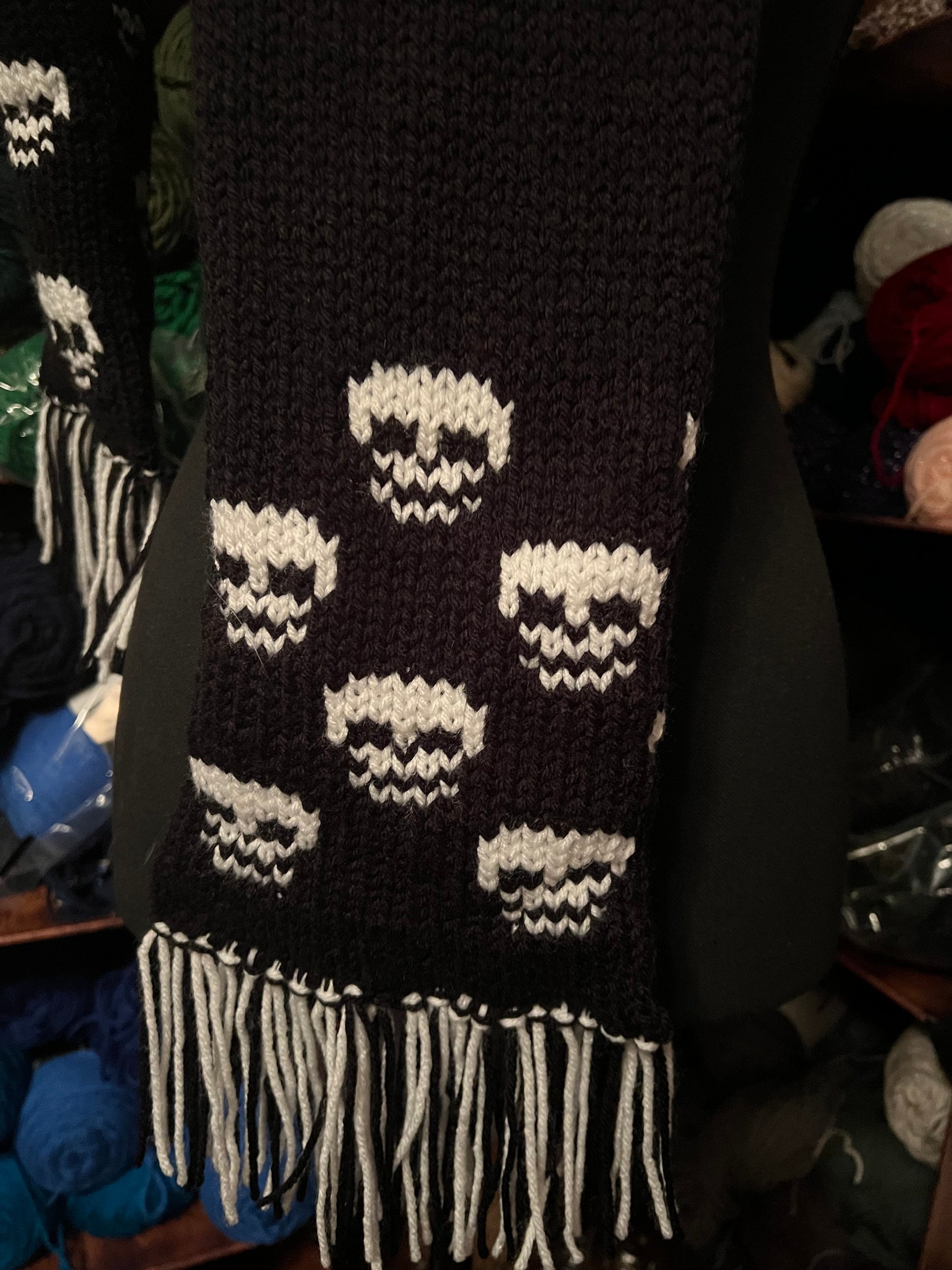 Addi 46 Pin Knitting Machine: Knit Skull Scarf Pattern - Circular ...