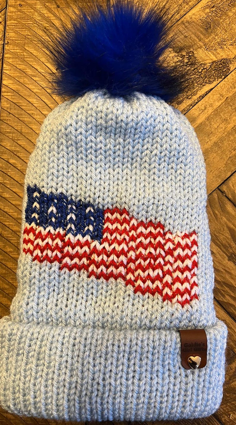 American Flag Hat Knitting Machine Pattern, Addi King (digital Pattern ...