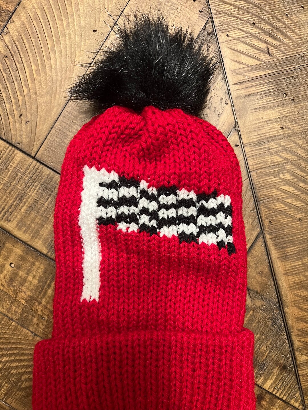 Checkered Flag Double Knit Hat Pattern: Circular Knitting Machine Addi ...