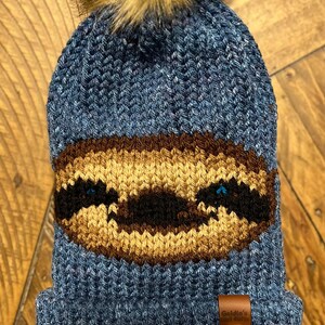Sloth Design Beanie Hat Digital Pattern for Addi 46 Pin Knitting ...