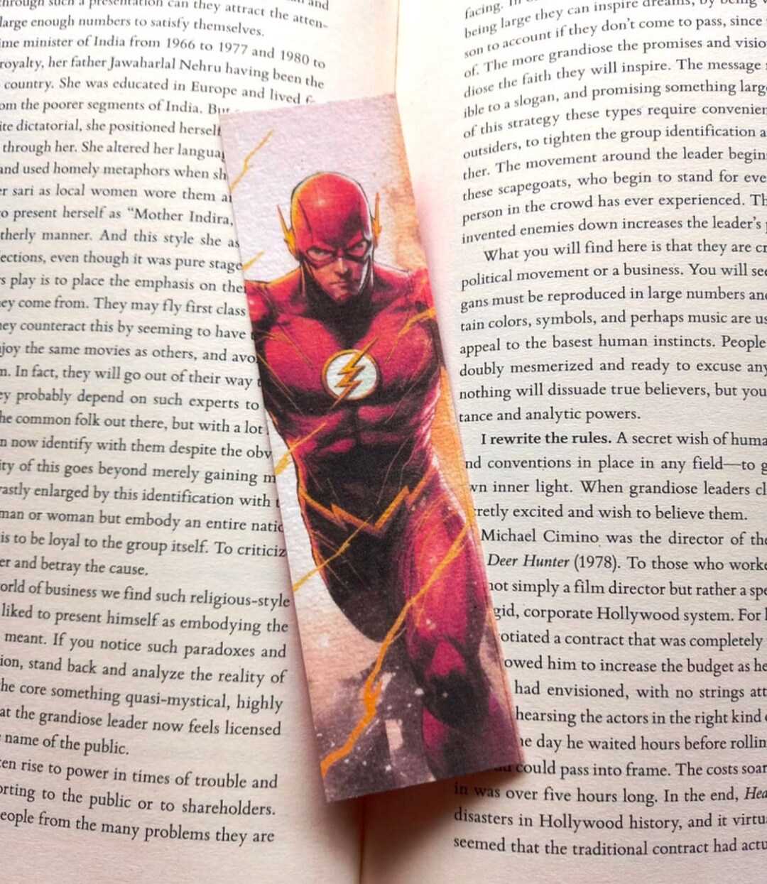 The Flash Handmade Bookmark D.C. - Etsy