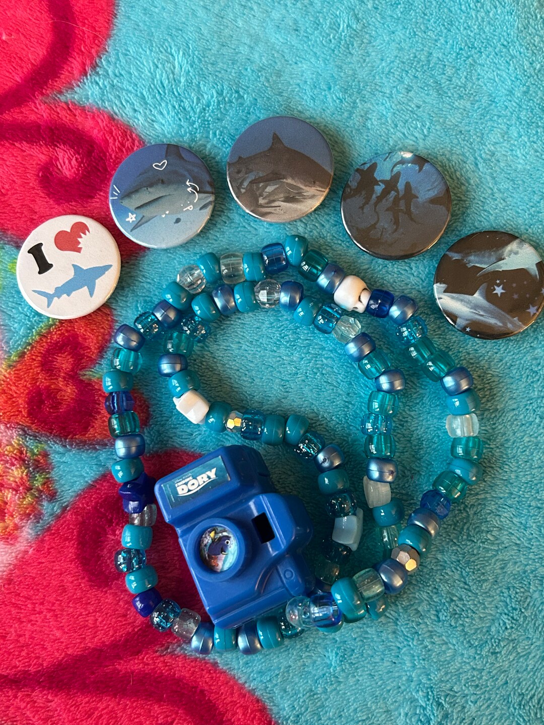 Ocean/shark Themed Kandi and Button Set - Etsy