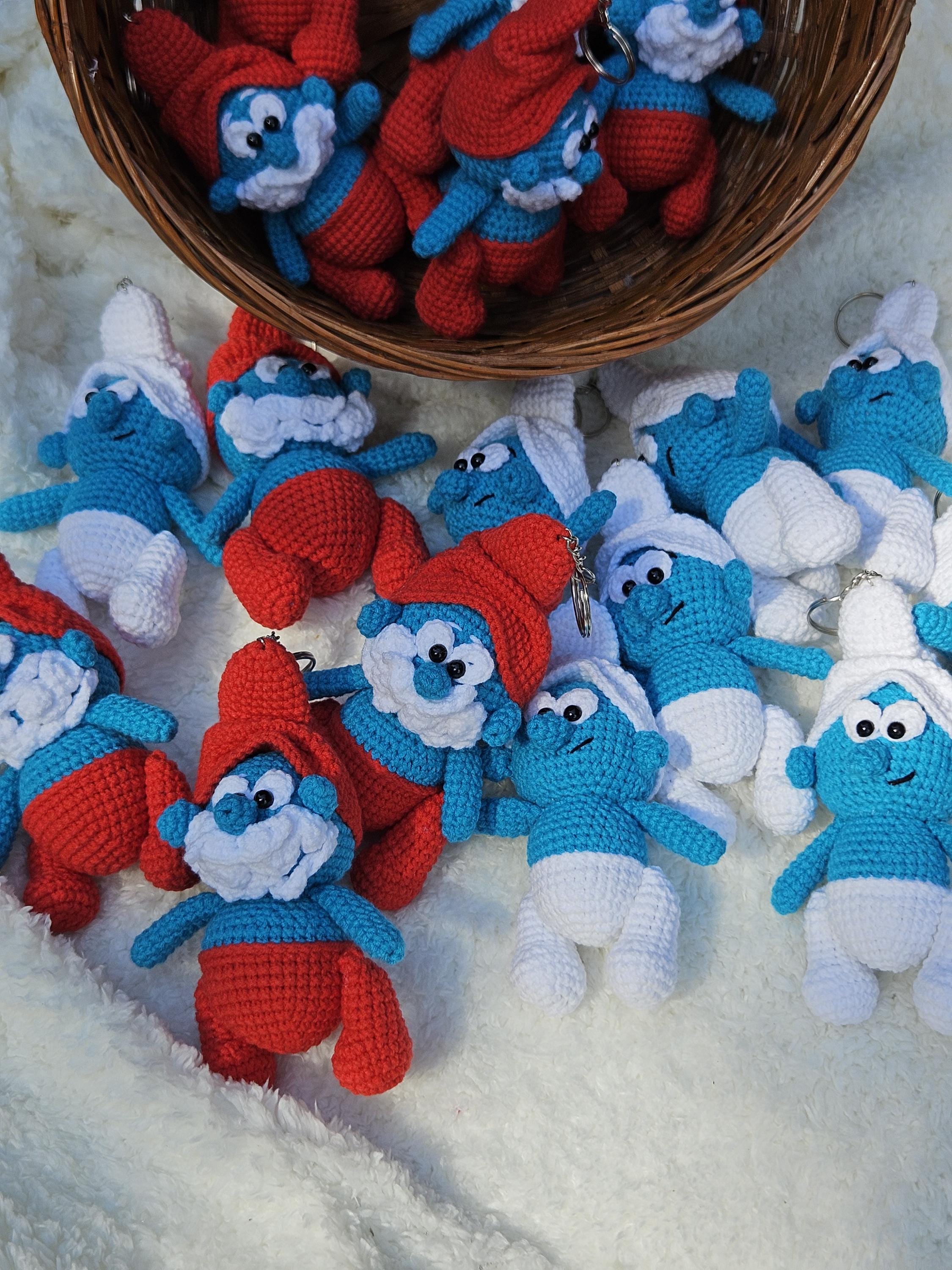 Handmade Smurfs & Papa Smurf Amigurumi Keychains – Cute, Customizable ...