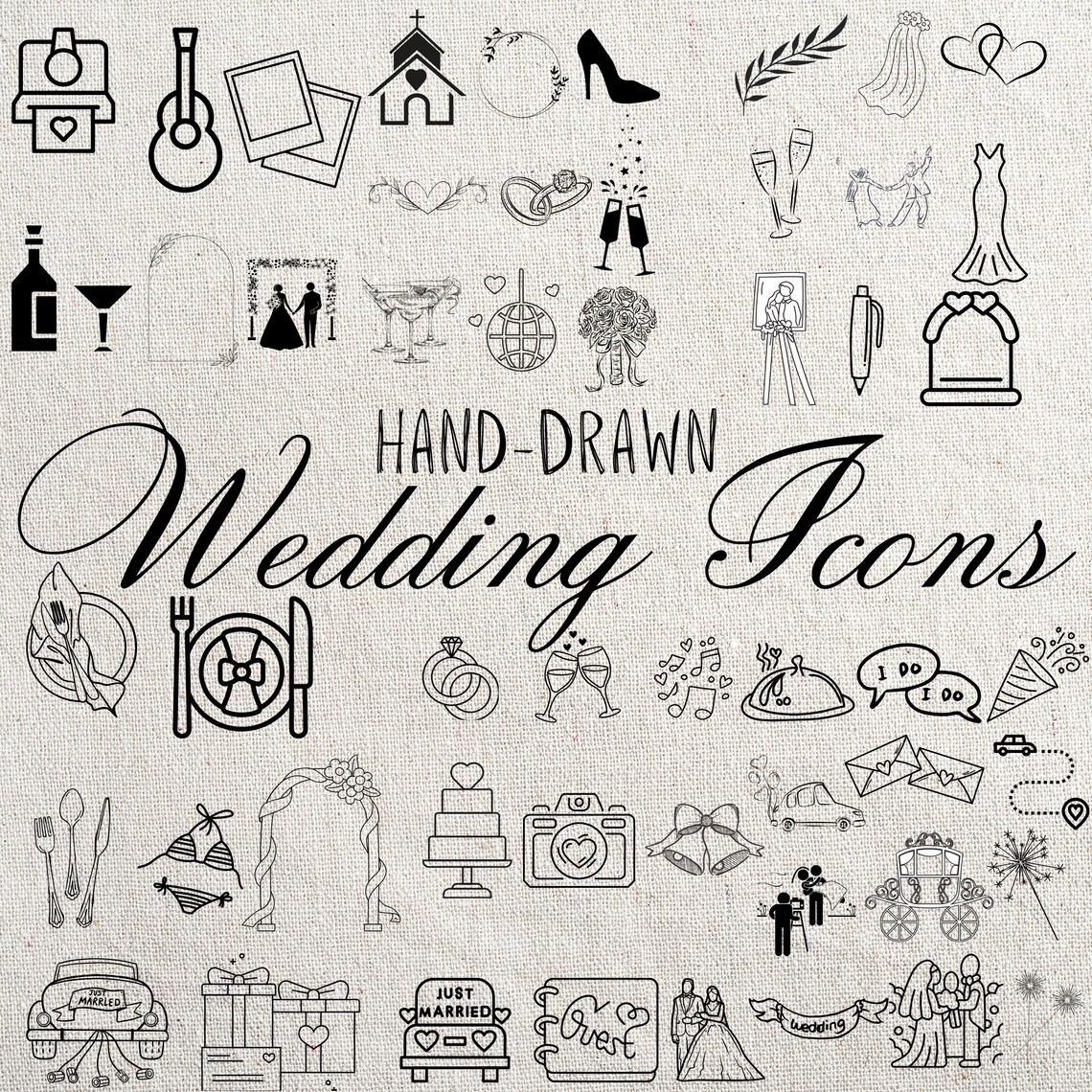 Wedding Timeline Card Template | Wedding Icons Svg | Editable Printable ...