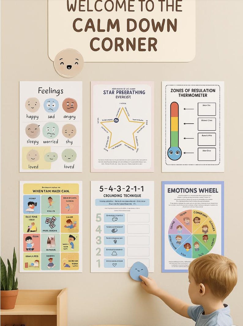 Calm Down Corner Kit | SEL Posters, Feelings Chart (PDF) - Etsy