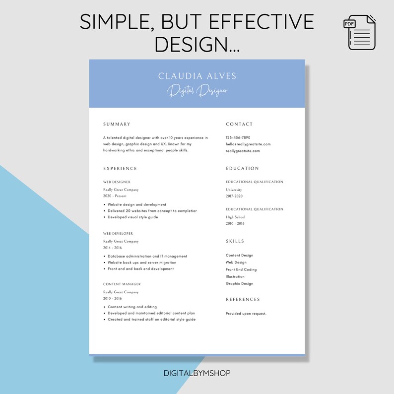 Curriculum Vitae Editable Basic Resume Template CV Canva Stencil ...