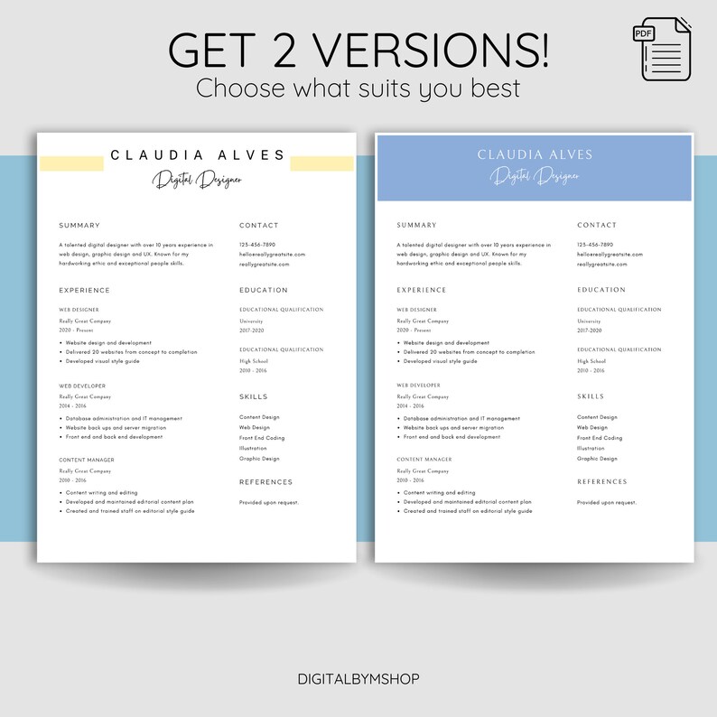 Curriculum Vitae Editable Basic Resume Template CV Canva Stencil ...