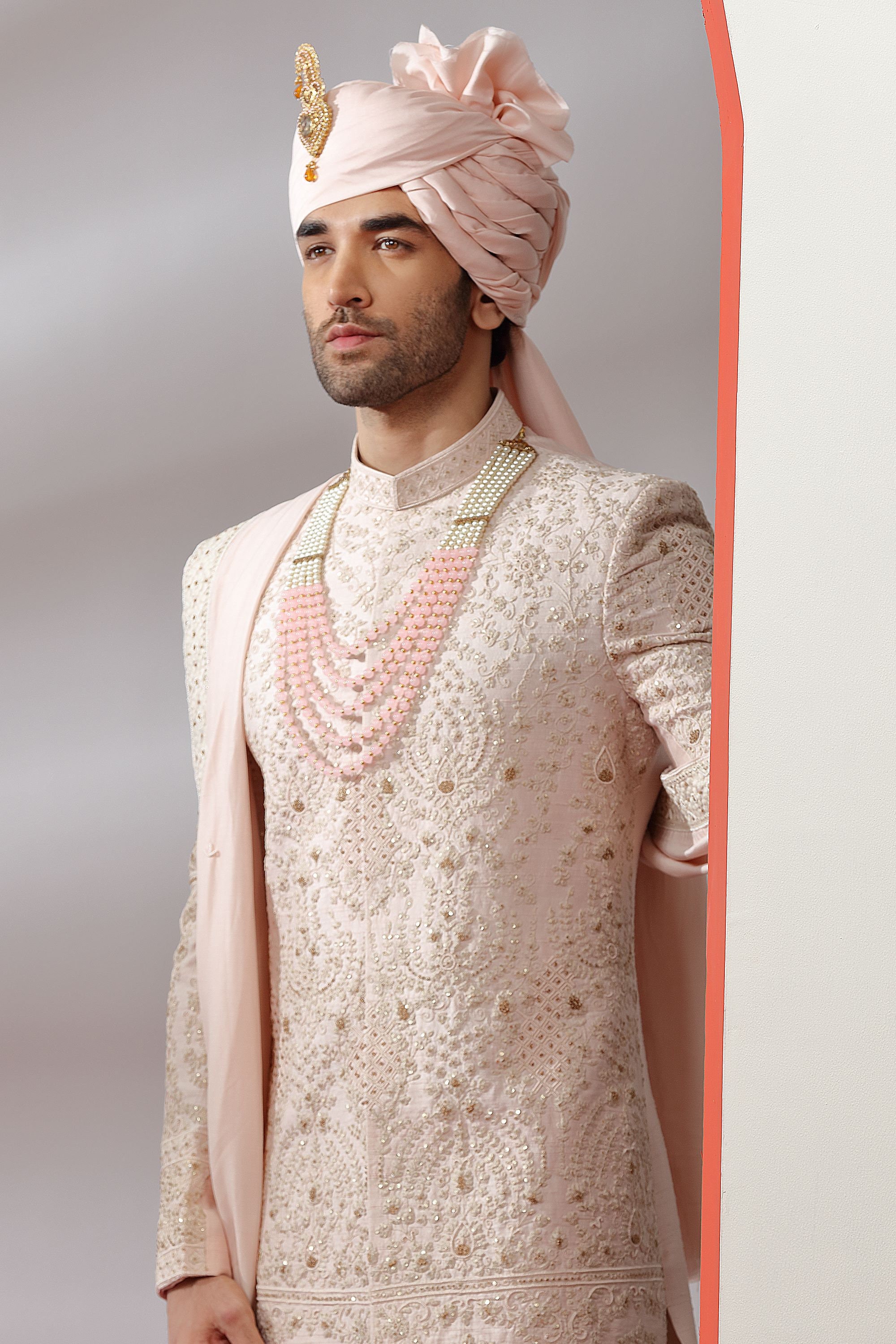 Blush Pink Sherwani Set for Wedding Royal Look for Men & Boys Achkan ...
