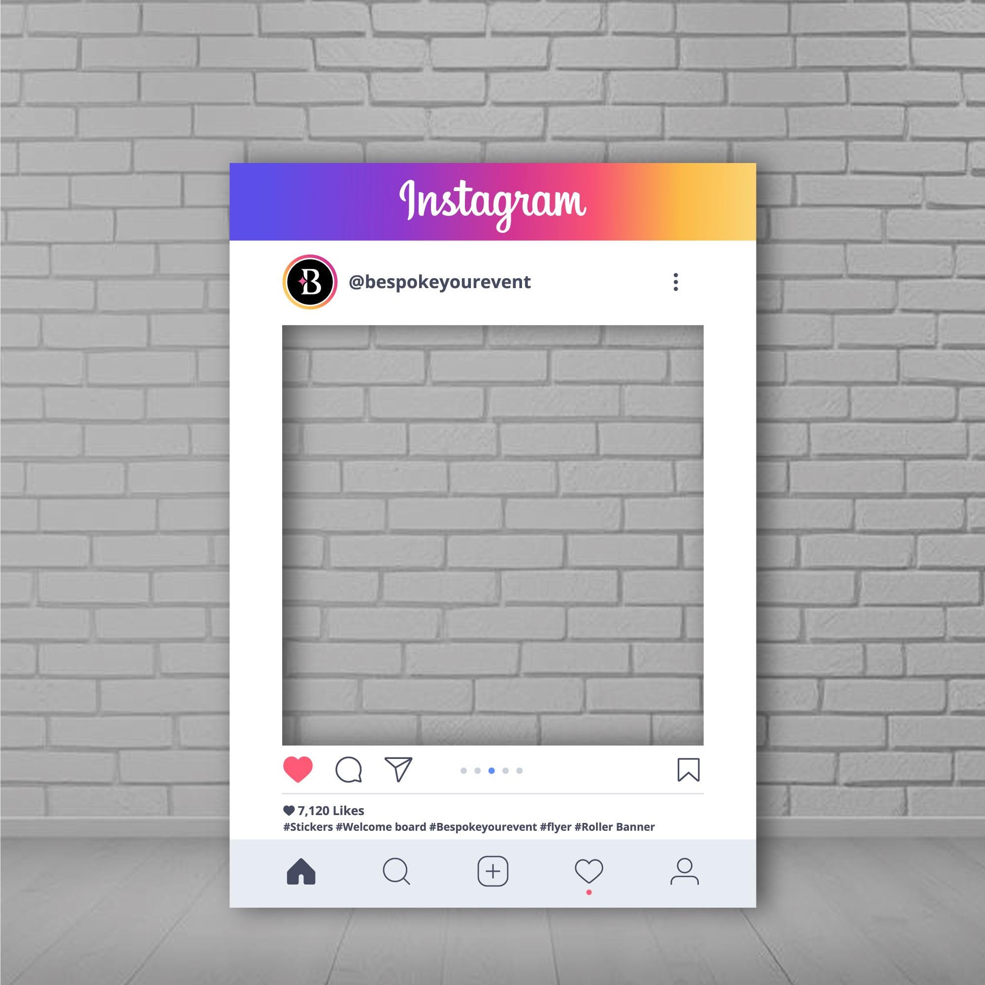 Custom Social Media Selfie Frame: Personalized Photo Prop for Parties ...