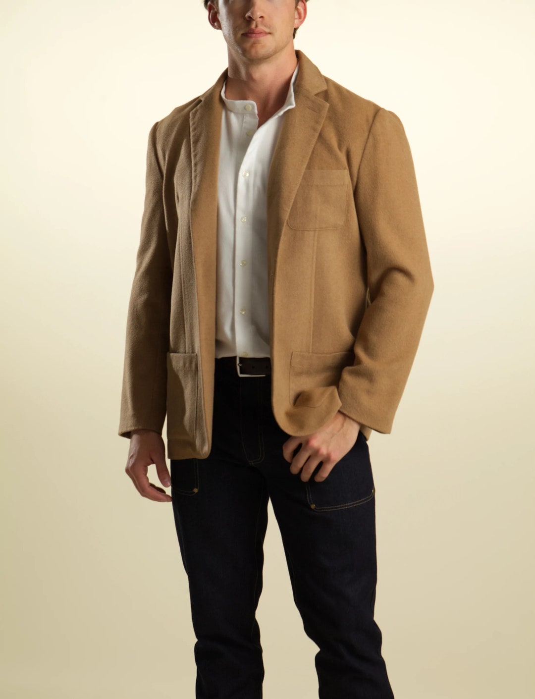 Gamekeeper Jacket in Natural Brushed Camel Hair - Etsy