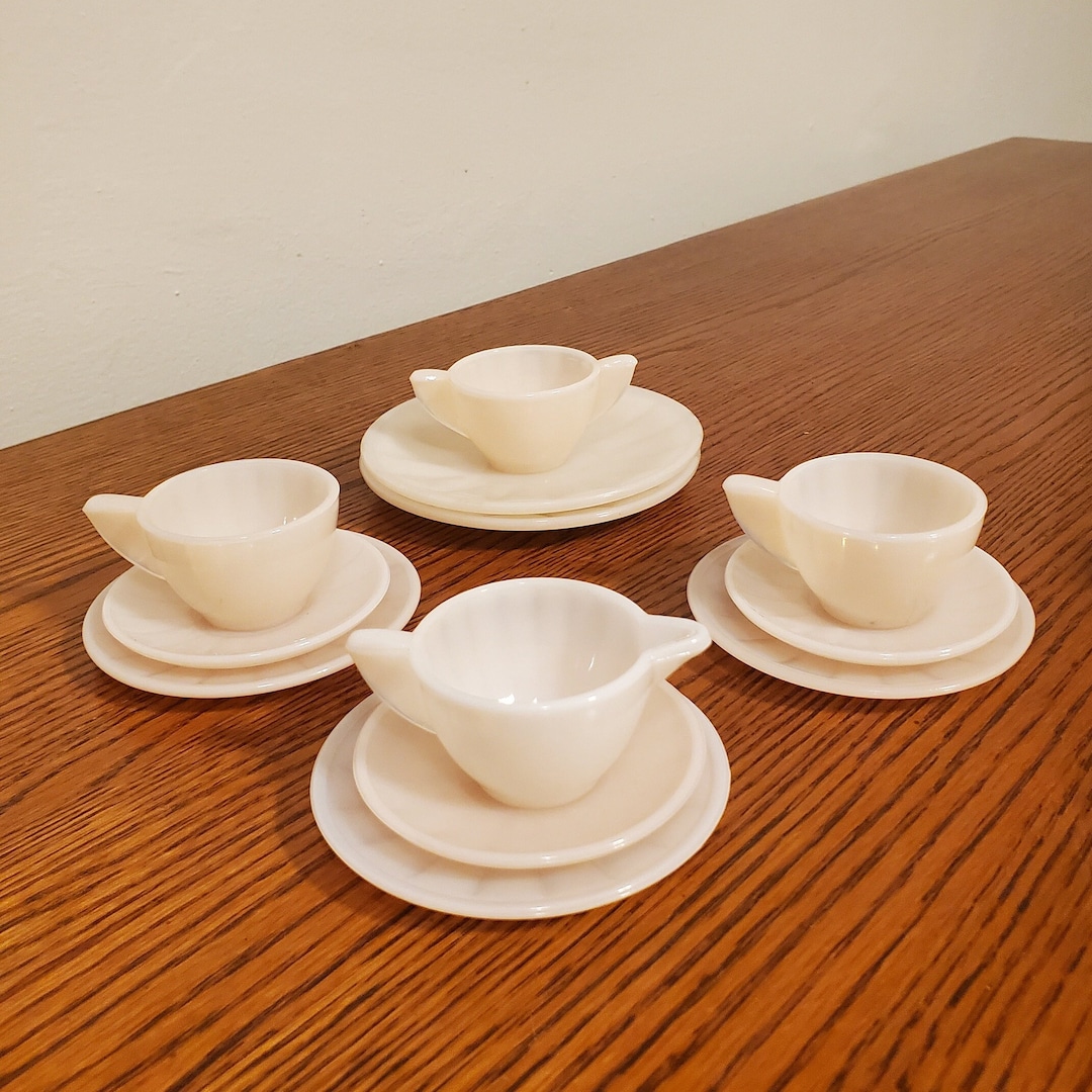 VTG Akro Agate Pale Pink Childs Tea Set Depression Glass - Etsy