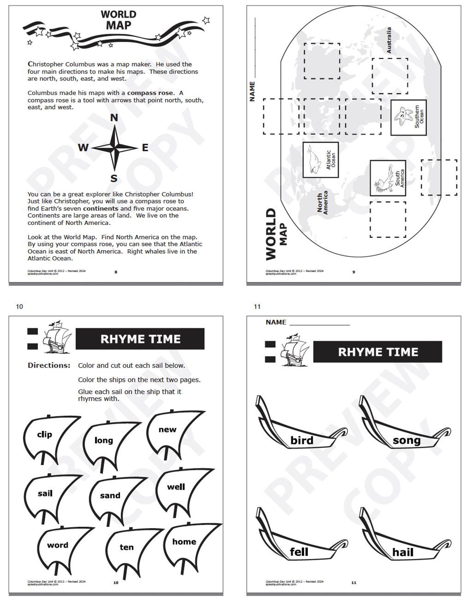 Columbus Day Unit – Math & Literacy Christopher Columbus Activities - Etsy