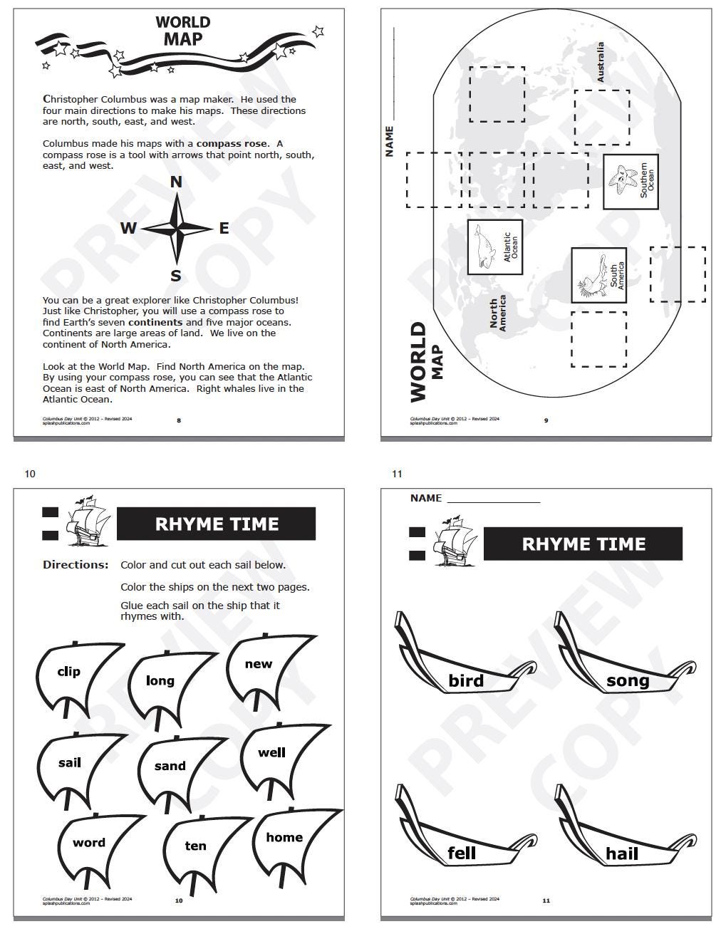 Columbus Day Unit – Math & Literacy Christopher Columbus Activities - Etsy