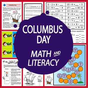 Columbus Day Unit – Math & Literacy Christopher Columbus Activities - Etsy