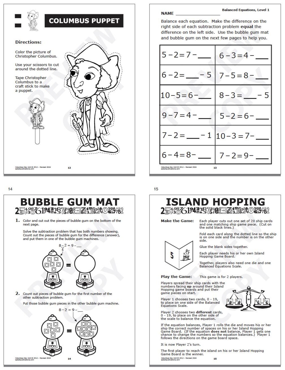 Columbus Day Unit – Math & Literacy Christopher Columbus Activities - Etsy