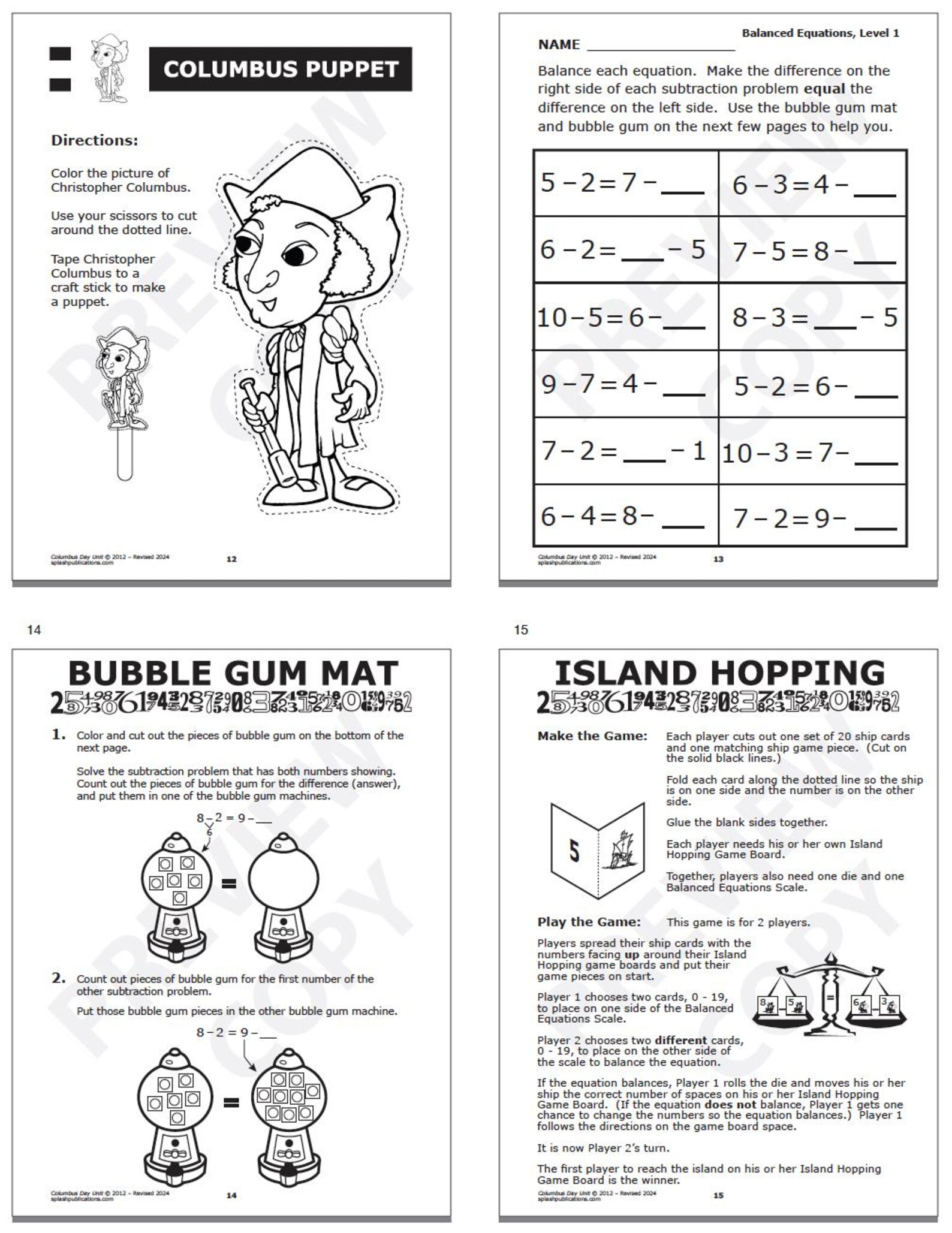 Columbus Day Unit – Math & Literacy Christopher Columbus Activities - Etsy
