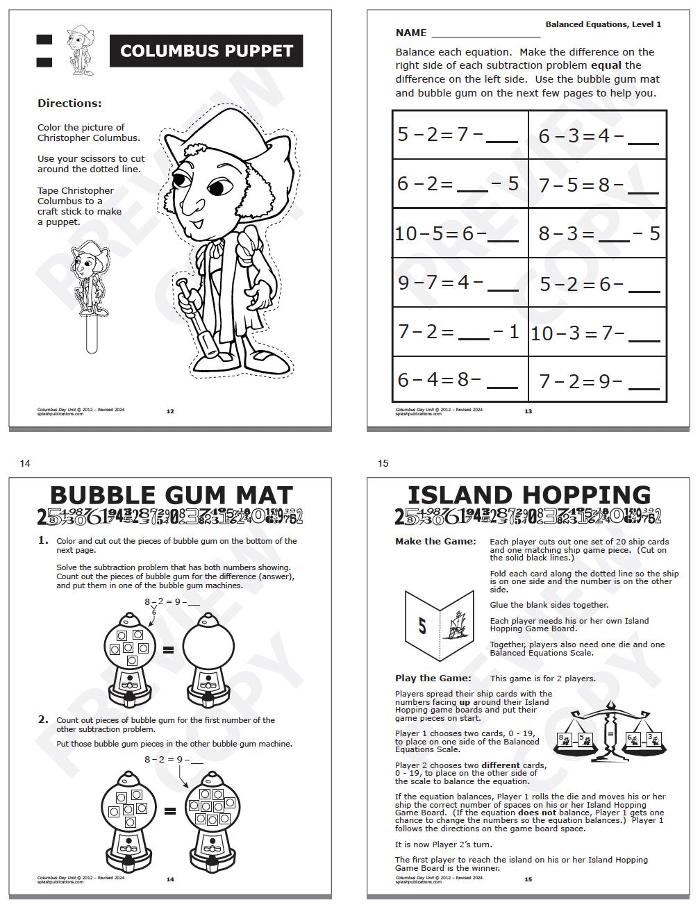 Columbus Day Unit – Math & Literacy Christopher Columbus Activities - Etsy