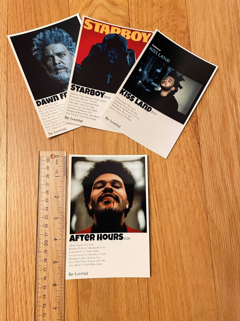 The Weeknd Album Mini Posters all 6 Albums Dawn FM, Kiss Land, Starboy ...