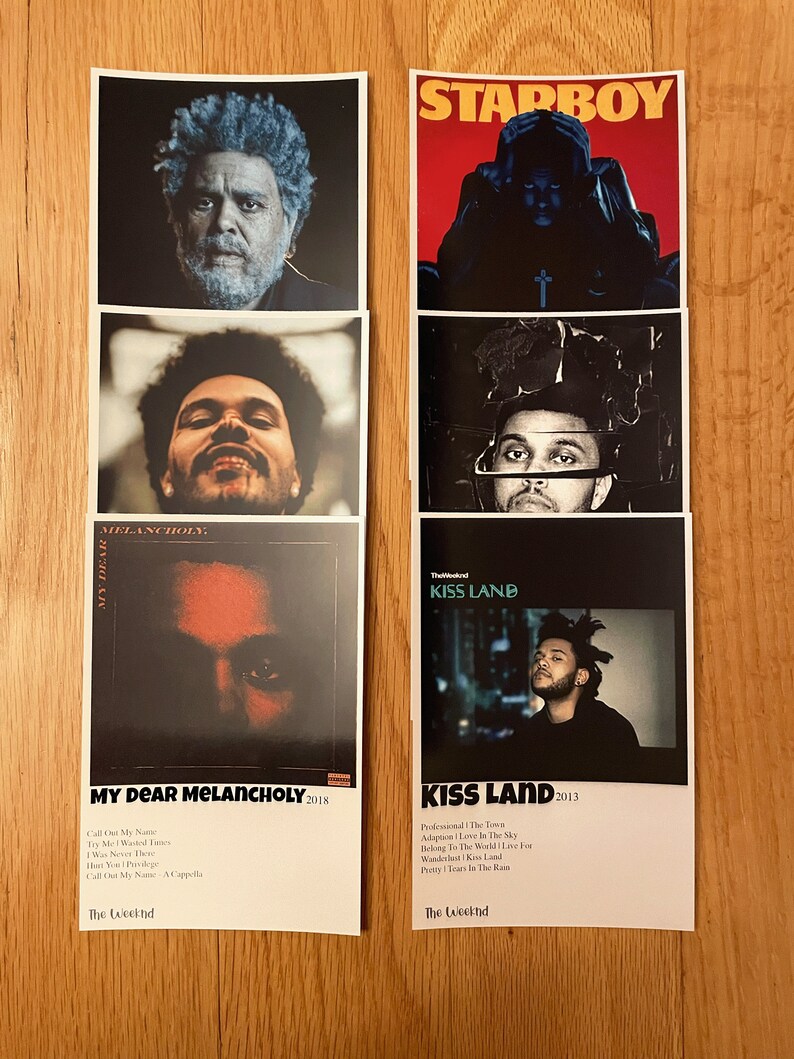 The Weeknd Album Mini Posters all 6 Albums Dawn FM, Kiss Land, Starboy ...