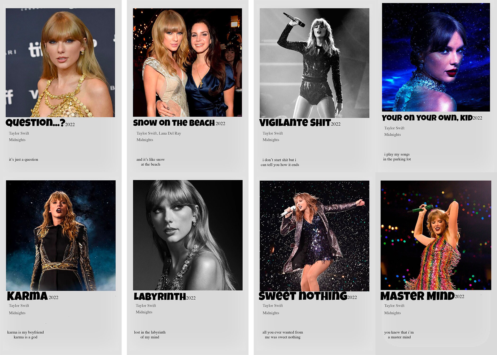 Midnights taylor Swift Mini Posters Full Album 4x6 In - Etsy