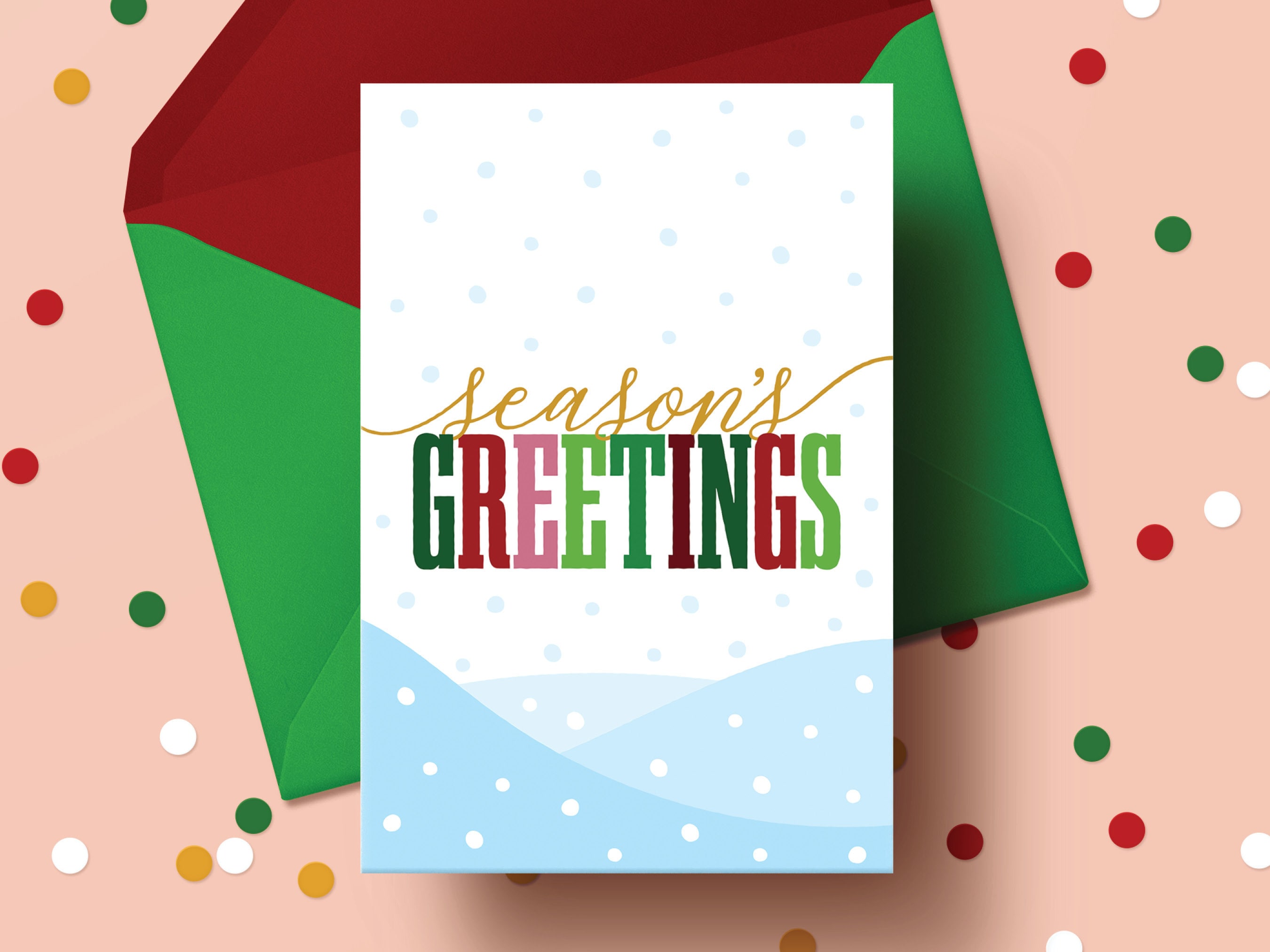 Printable Christmas Card Set | Holiday Greetings| Season's Greetings ...
