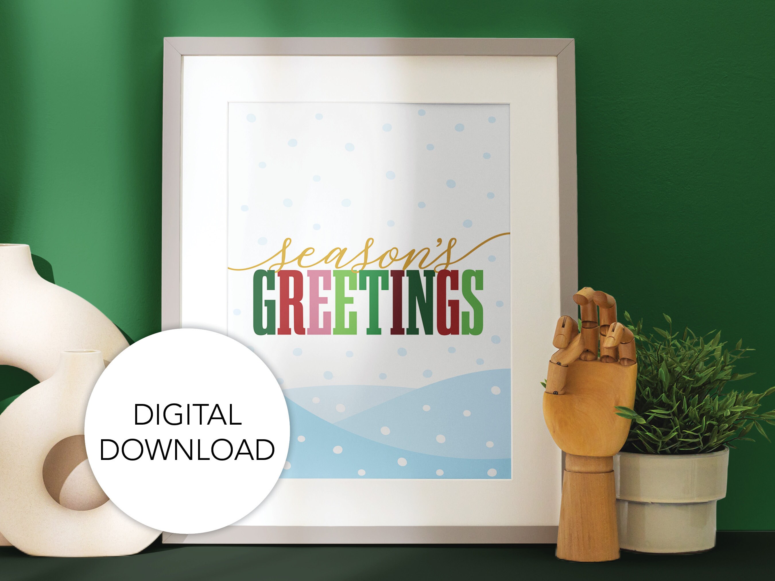 Printable Christmas Wall Art Set | Christmas Home Decor| Season's ...