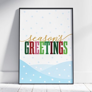 Printable Christmas Wall Art Set | Christmas Home Decor| Season's ...
