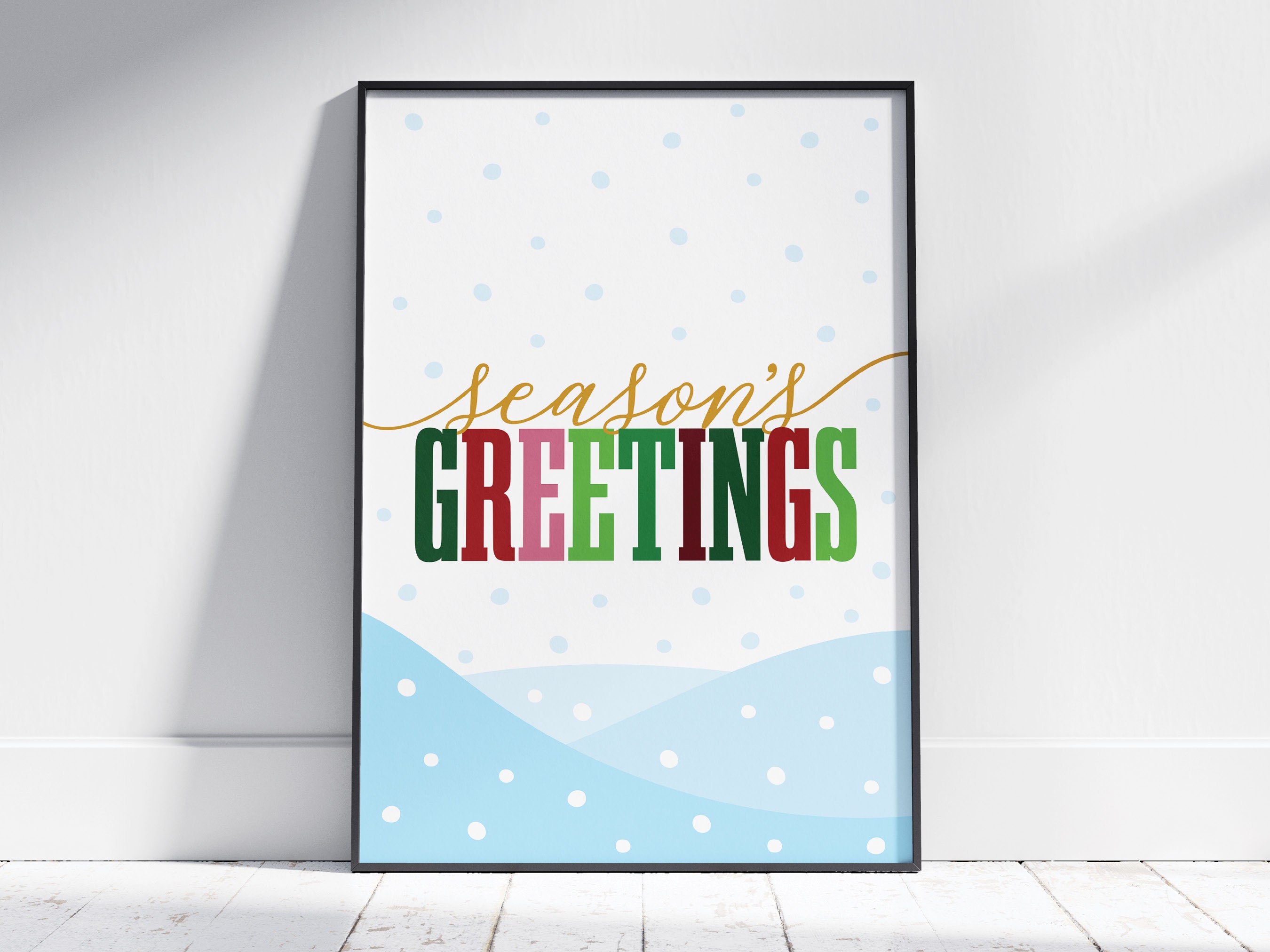 Printable Christmas Wall Art Set | Christmas Home Decor| Season's ...