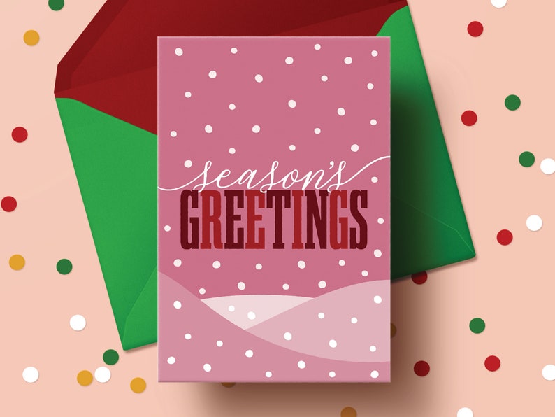 Printable Christmas Card Set | Holiday Greetings| Season's Greetings ...