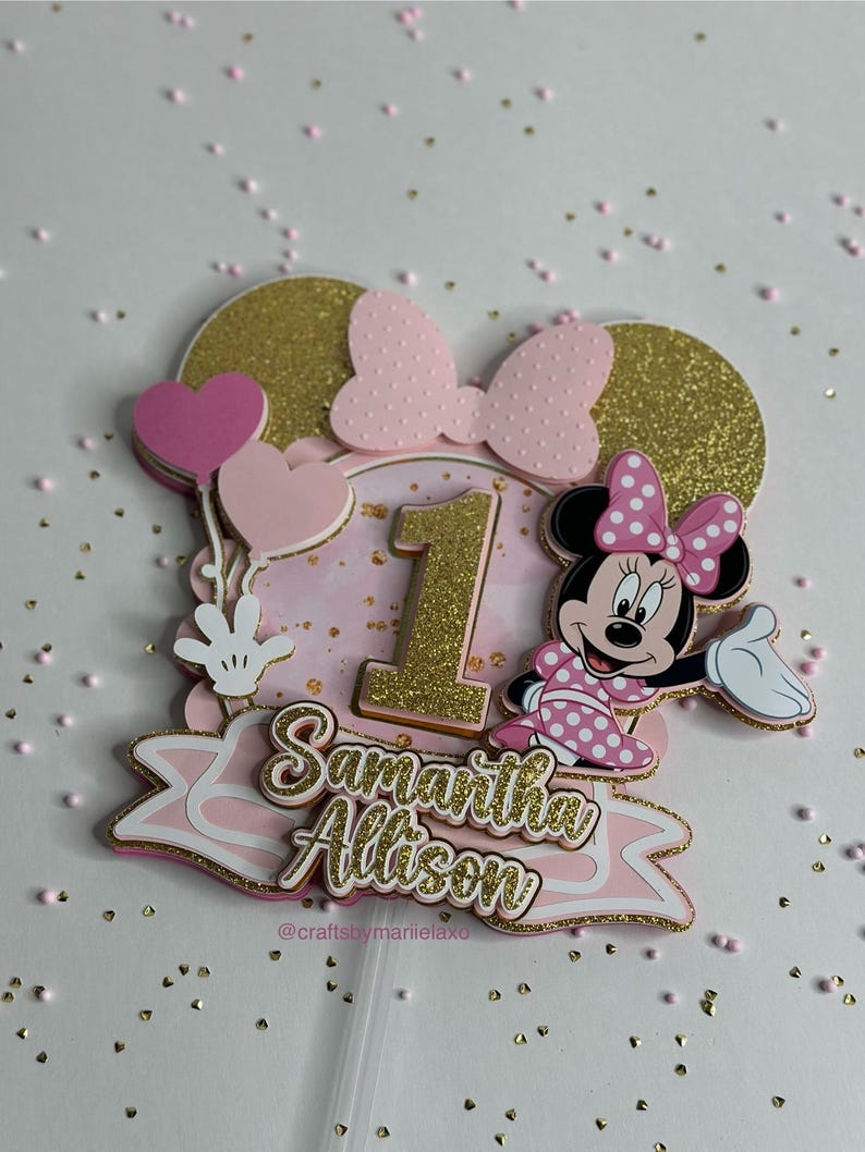 Minnie Mouse Cake Topper|minnie Mouse Topper| Pink Minnie Mouse Cake ...