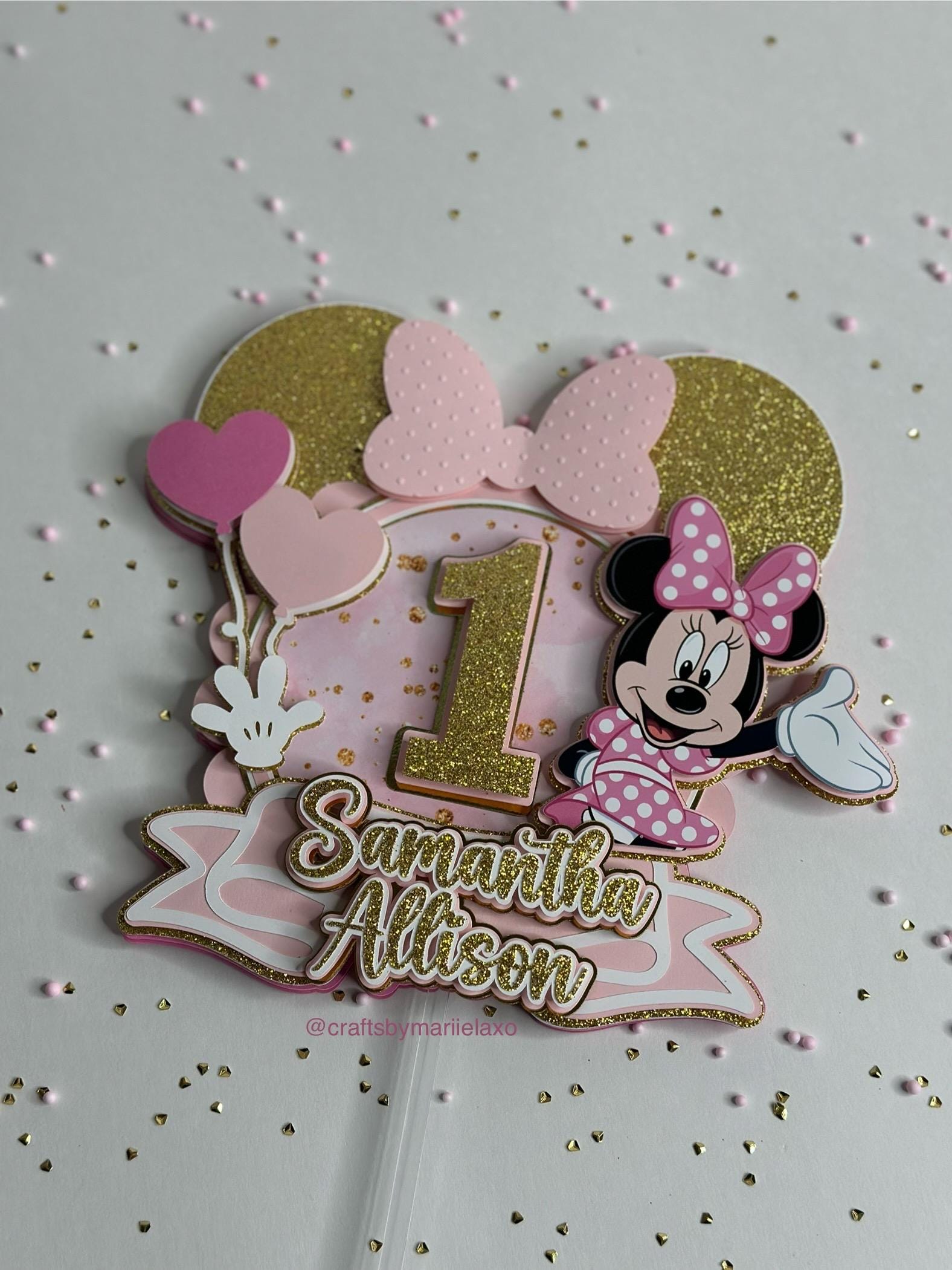 Minnie Mouse Cake Topper|minnie Mouse Topper| Pink Minnie Mouse Cake ...